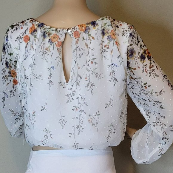 Sweet Rain | Tops | Nwt Womans Sz S Sweet Rain 0 Polyester Sheer Floral ...